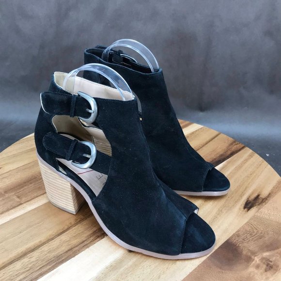 Sole Society | Shoes | Sole Society Black Suede Cutout Buckle Peep Toe ...